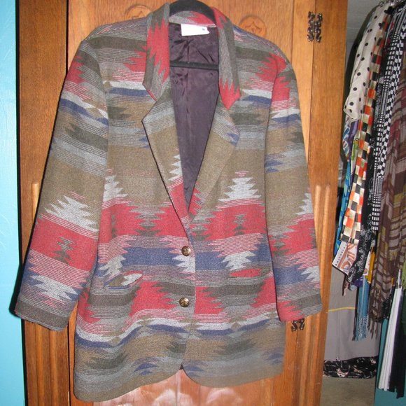 Danielle B | Jackets & Coats | Danielle B Vintage Aztec Print Wool Blazer | Poshmark